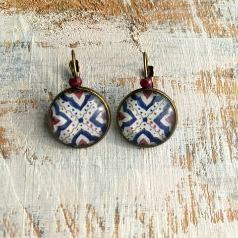 Shop LEVERBACK - Mughal Motifs Red Blue by FroggMag online on CreCo.in