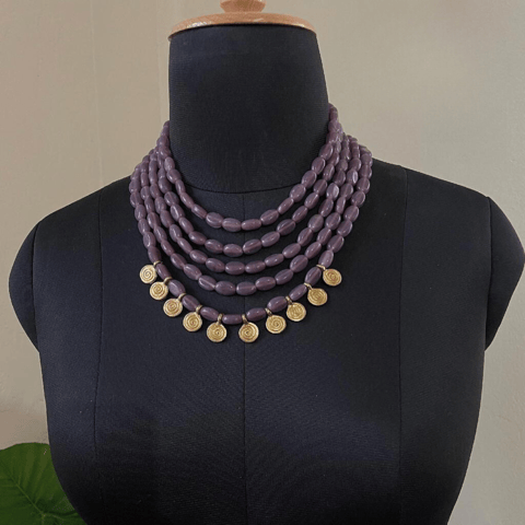 Shop Song of the Lavender Mist, a Tribal Necklace from Nagaland on CreCo.in